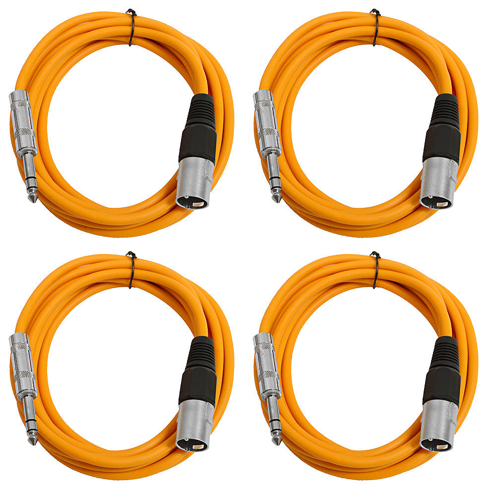 Seismic Audio SATRXL-M10-4ORANGE 1/4" TRS Male to XLR Male | Reverb