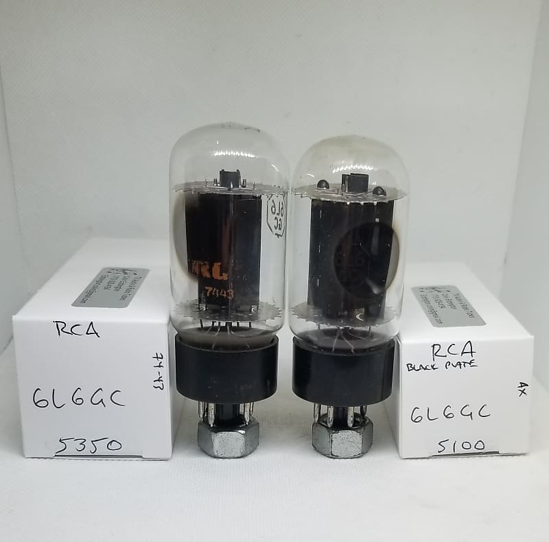 RCA 6L6GC Black Plate Well Matched (4.6%) Pair NOS 6L6 | Reverb