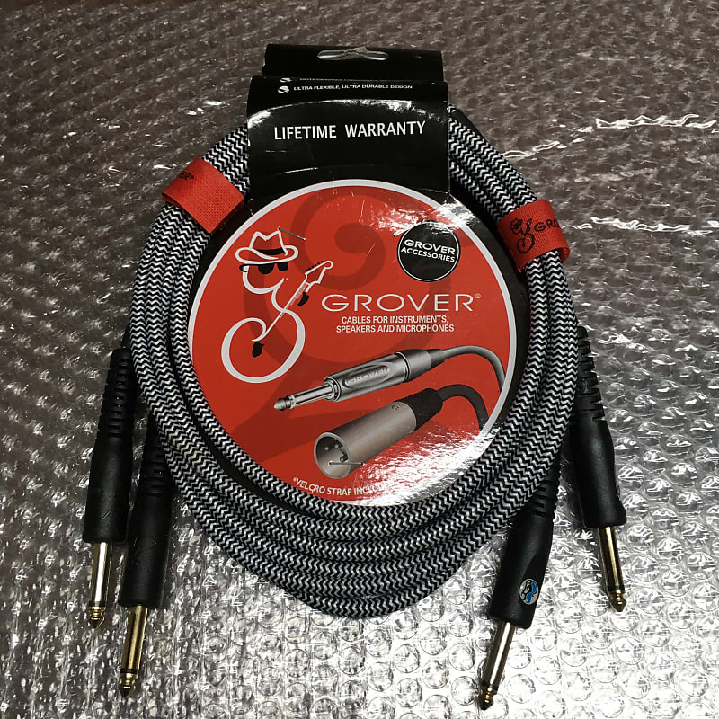 2 Pack, Grover GP210 Instrument Cables, Noiseless, Braided, | Reverb