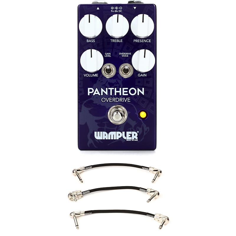 Wampler Pantheon Overdrive Pedal with 3 Patch Cables Bundle | Reverb