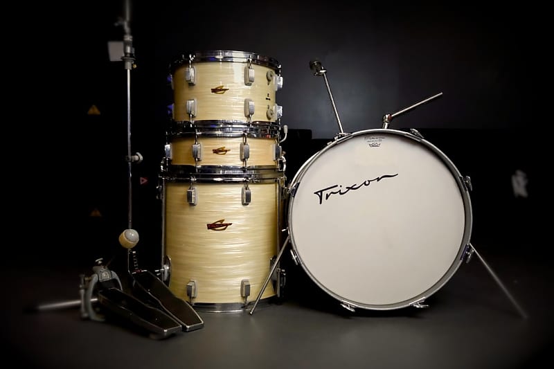 1967 Trixon Pearl White 4 Piece Trap Drum Set | Reverb