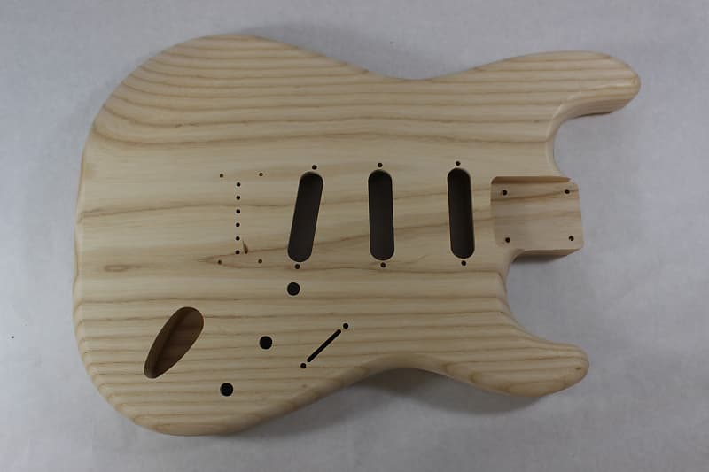 Unfinished Ash SSS Hardtail guitar body - fits Fender Strat | Reverb