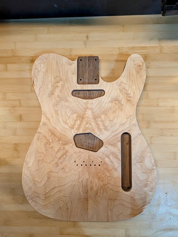 Figured Maple and Walnut Tele Telecaster Body | Reverb