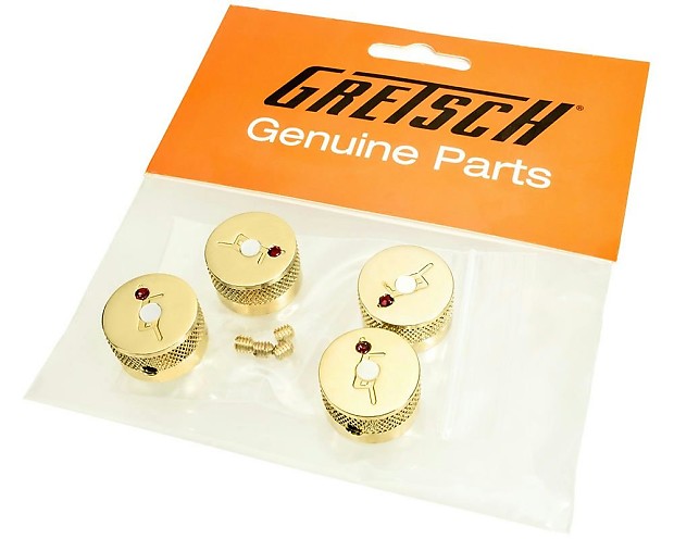 Gretsch Guitar Control Knobs, Arrow with Jewel, GOLD, Pack of | Reverb