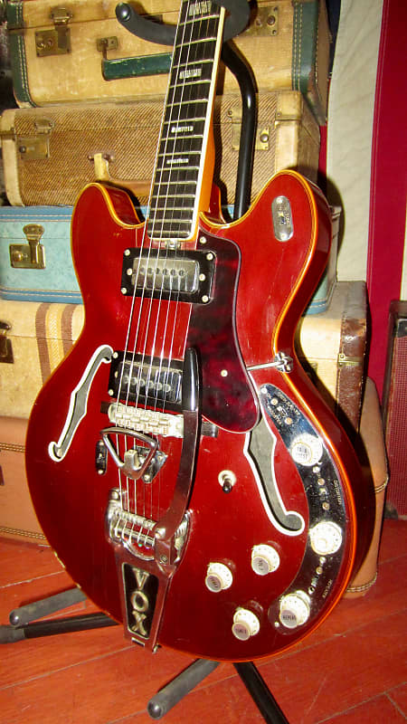 ~1967 Vox Ultrasonic Hollowbody w Built in Effects Red w Hard | Reverb