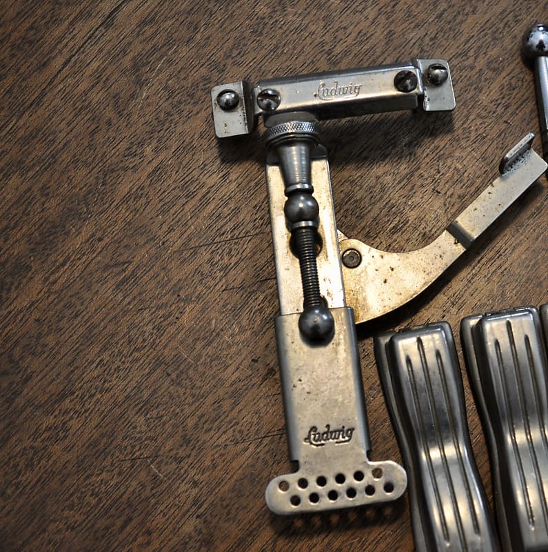 Ludwig Throw Off + Butt Plate ~ 1964 Nickel | Reverb