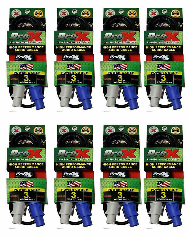 8 Prox PowerCon Cables 3 ft A Blue to B Gray Connectors 14 | Reverb
