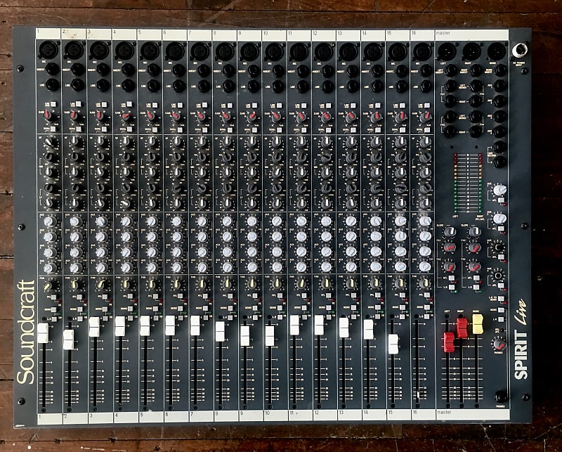 SOUNDCRAFT SPIRIT LIVE 16 CHANNEL ANALOG MIXER Grey/Blue | Reverb