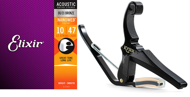 Elixir Strings 11152 Nanoweb 80/20 Acoustic Guitar Strings - | Reverb