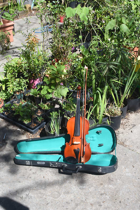 Vintage 4/4 size Violin with Case and New Bow | Reverb