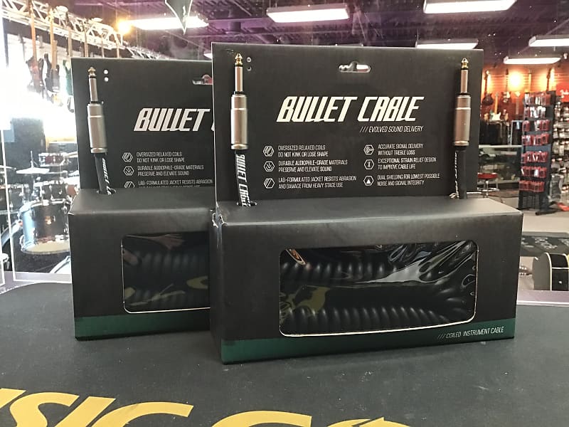 Bullet Cable BC-30CC 30 Foot Coil Cable Pair! Black | Reverb