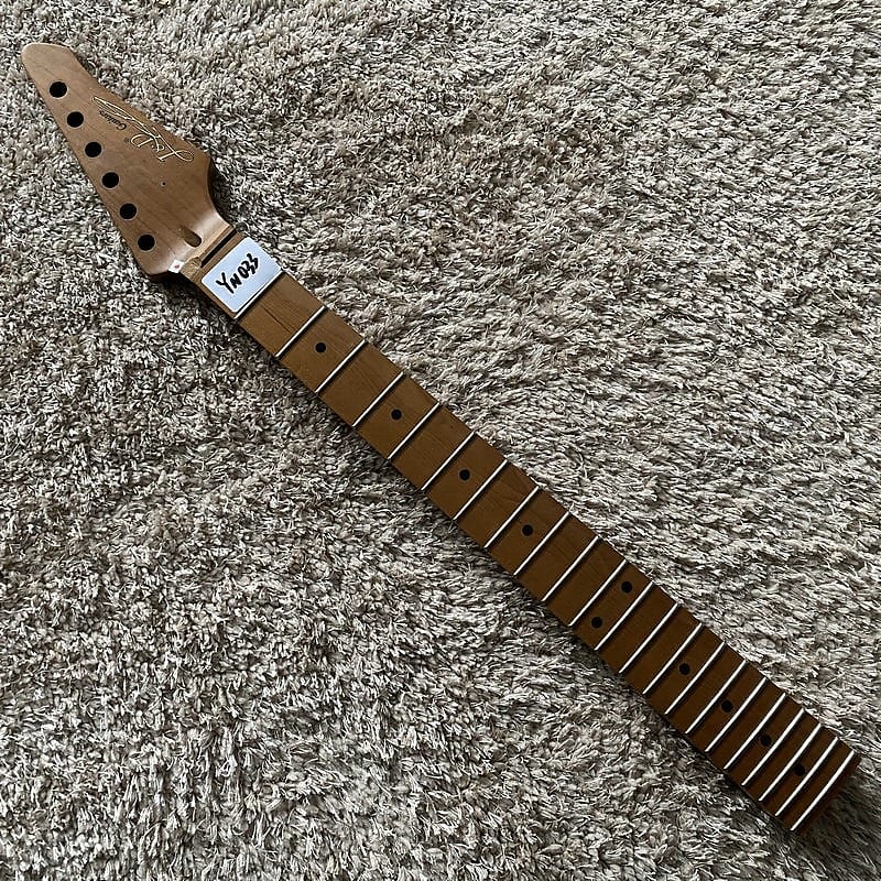 Roasted Maple Neck Electric Guitar Neck with 22 Frets | Reverb