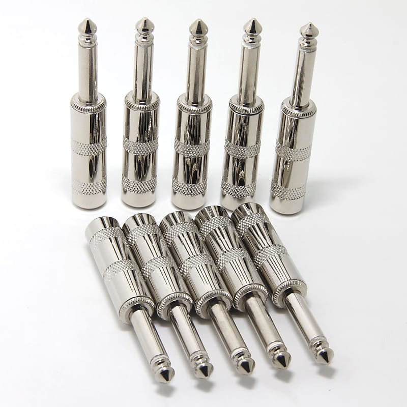 10-Pack Audio 1/4" Plugs Ts Jumbo Plugs Solder Type For | Reverb