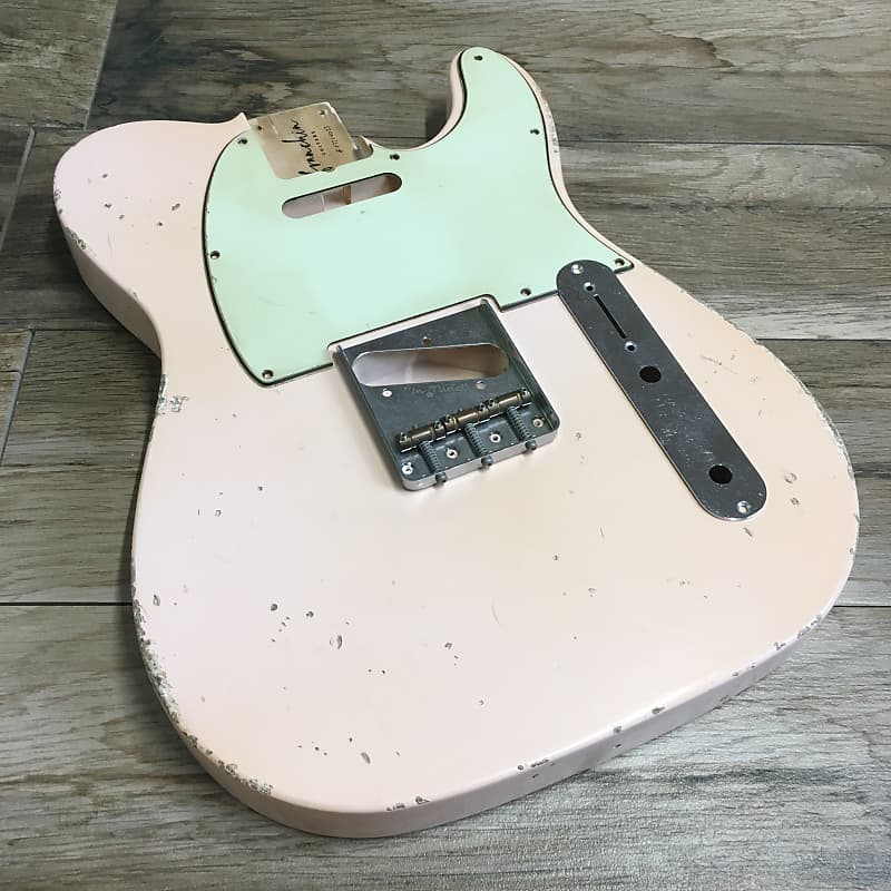 FRANCHIN Mars guitar body Relic Aged Faded Shell Pink 100% | Reverb