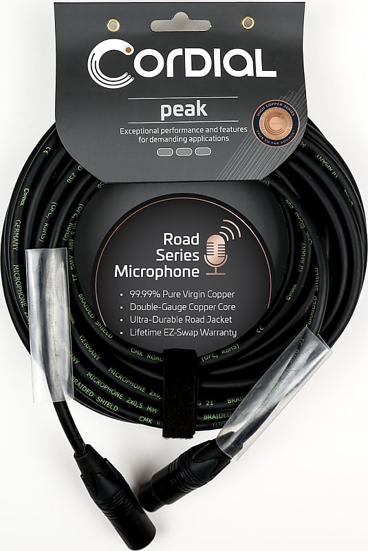 Premium High-Copper Microphone Cable with Road Wrap - Peak | Reverb