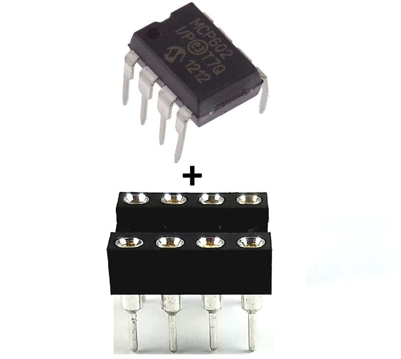 Microchip MCP602-I/P MCP602 + Sockets - Single Supply Dual | Reverb