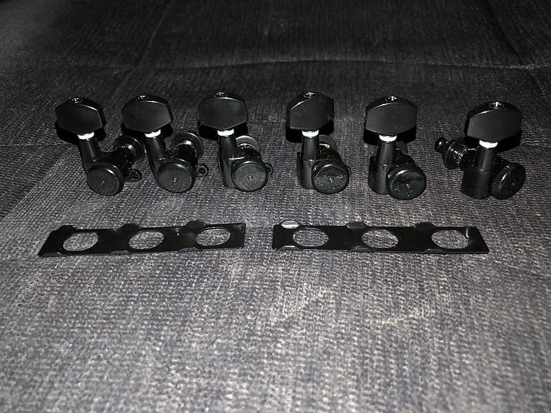 Hipshot 6 inline black locking tuners | Reverb