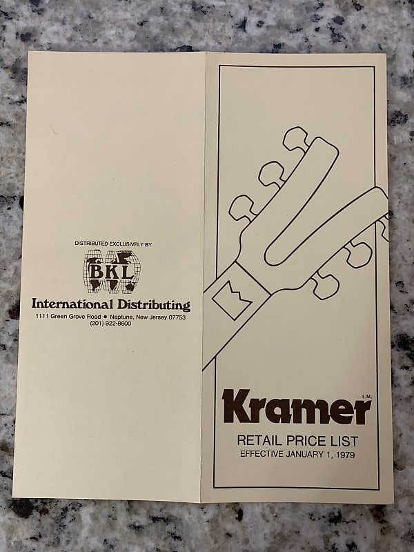 Kramer Price List 1979 DMZ 1000 2000 3000 450 650 | Reverb