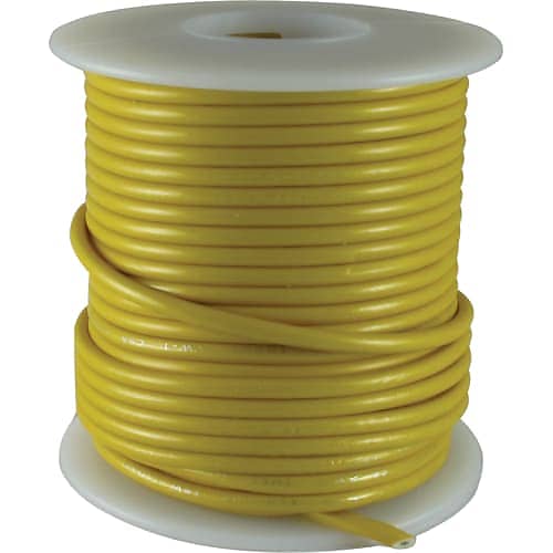 Yellow Wire - 22 AWG Stranded Core, PVC, 600V, 50 Foot Roll | Reverb