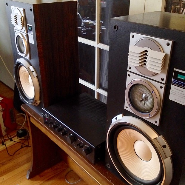 Sansui Pair of Two S-717 Speakers White Cones Complete with | Reverb