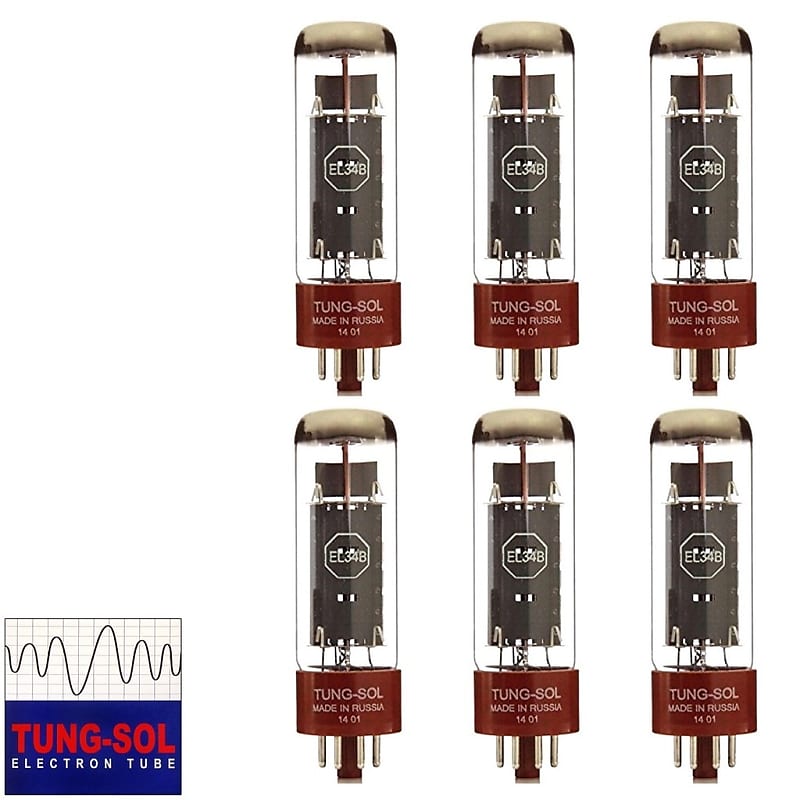 New Matched Sextet (6) Tung-Sol EL34B Vacuum Tubes | Reverb