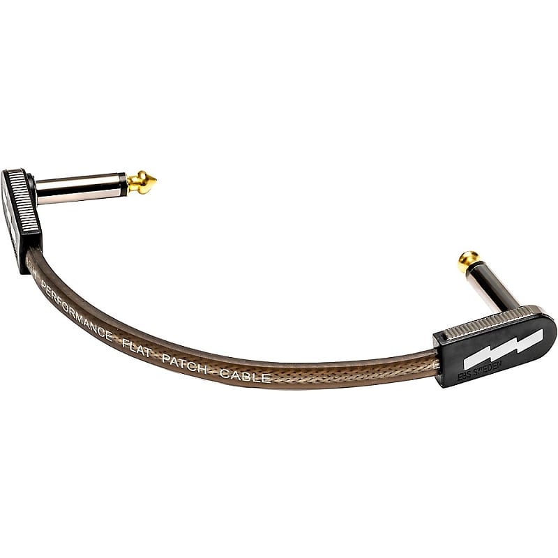 EBS Flat Patch Cable 3.94 inches Black and Silver | Reverb