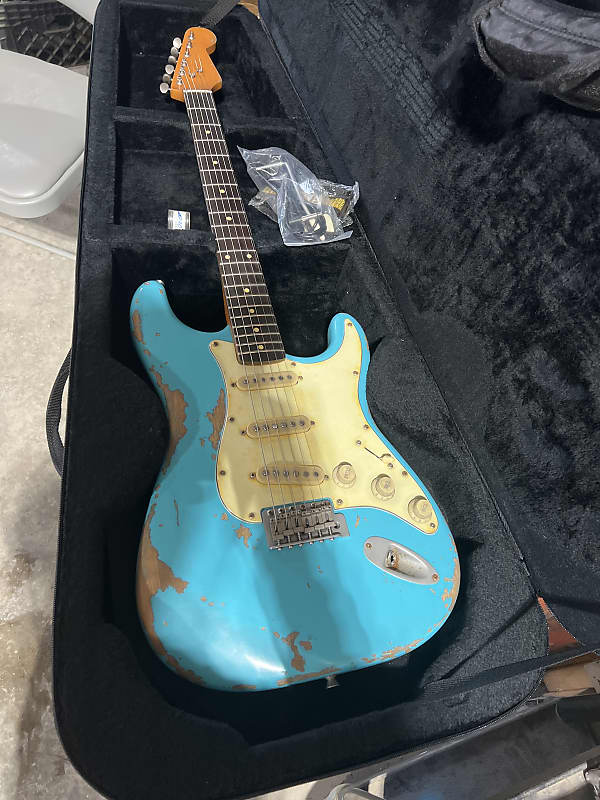 Nates relic guitars Stratocaster 2021 - Distressed Blue | Reverb