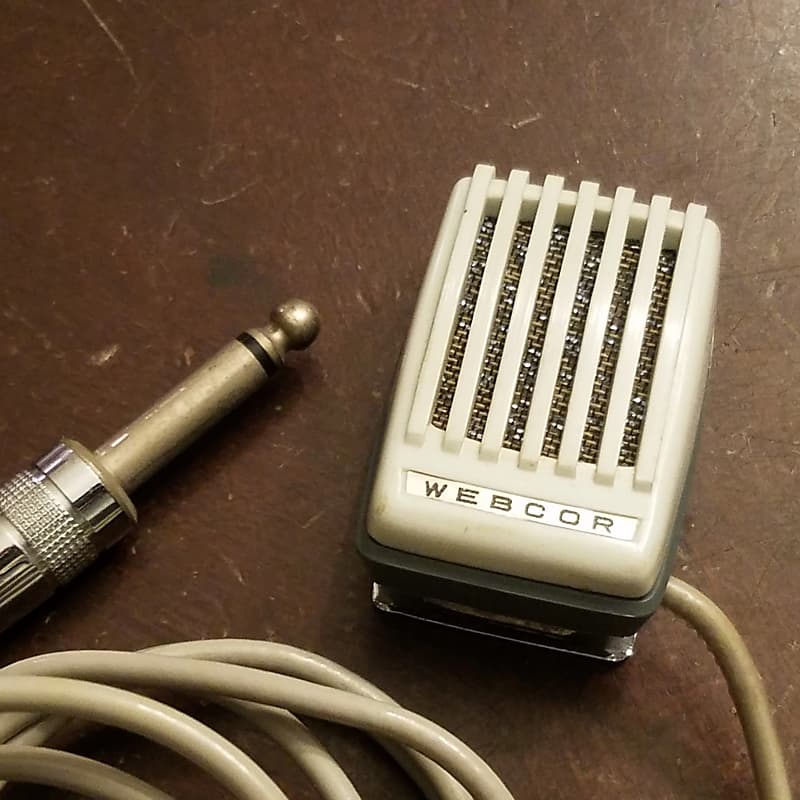 Webcor Tiny harp mic Japan 1968 Light Dark Grey and Chrome | Reverb