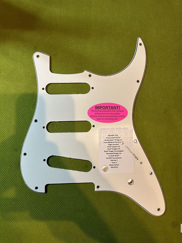 Warmoth Strat Pickguard SSS - Parchment | Reverb