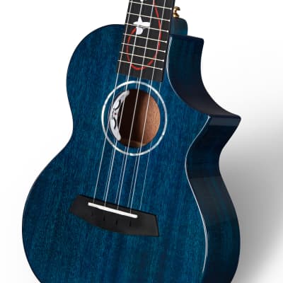 Enya M6 Blue Solid Mahogany Concert Acoustic-Electric Ukulele | Reverb