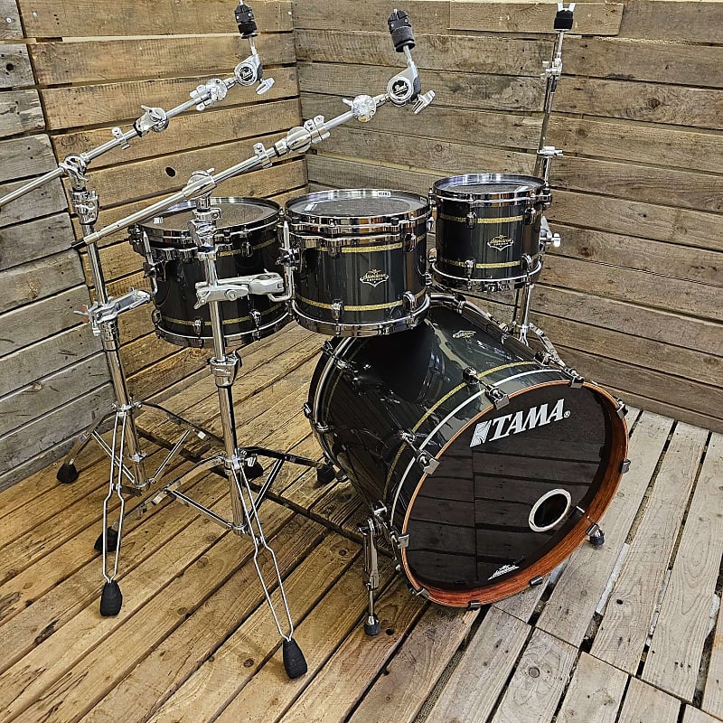 Tama Starclassic Bubinga Drum Kit, Gunmetal With Gold Inlays | Reverb