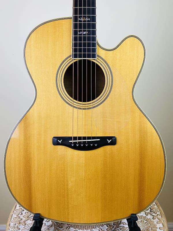 Shanti by Michael Hornick SJ with Carved Back Figured Koa | Reverb