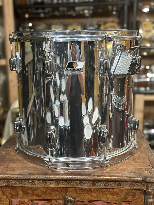 Ludwig Rockers 14x15 Chrome Over Wood Power Tom 80’s- Good | Reverb