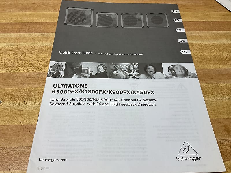 Behringer Ultratone K300FX/K1800FX/K900FX/K450 Quick start | Reverb