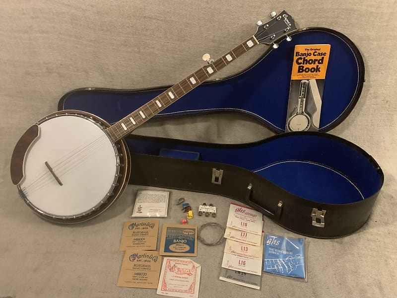 1970’s Cameo Deluxe 5 String Banjo Walnut Finish + Case Banjo | Reverb