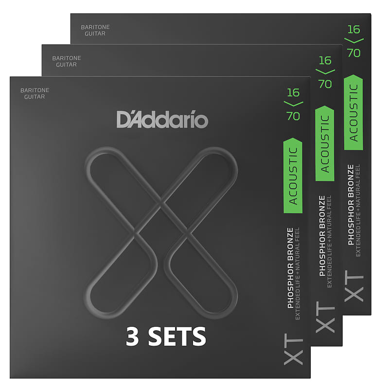 DAddario XTAPB1670-3P Baritone Guitar Strings - 16-70 (3 | Reverb