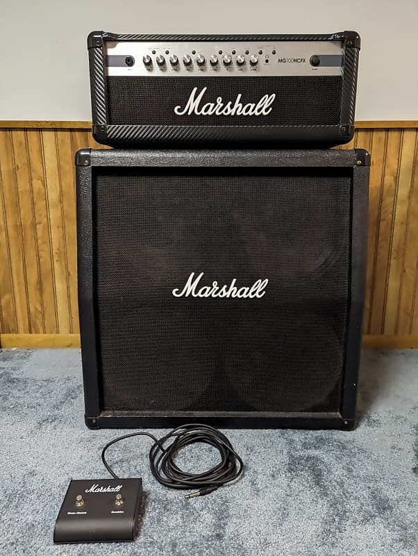 Marshall MG100HCFX / Marshall 4x12 Angled Blocked Back Cab, | Reverb