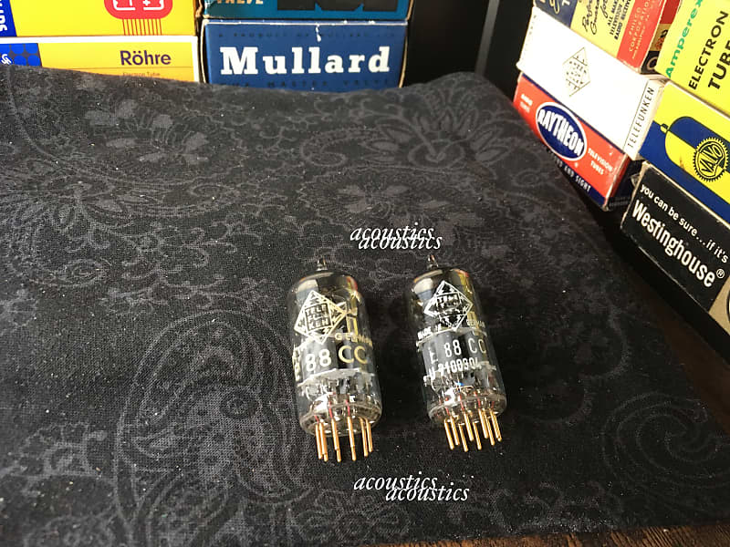 Pair of NOS Telefunken E88CC Tubes 6922 CCa Rode K2 NTK Pre | Reverb