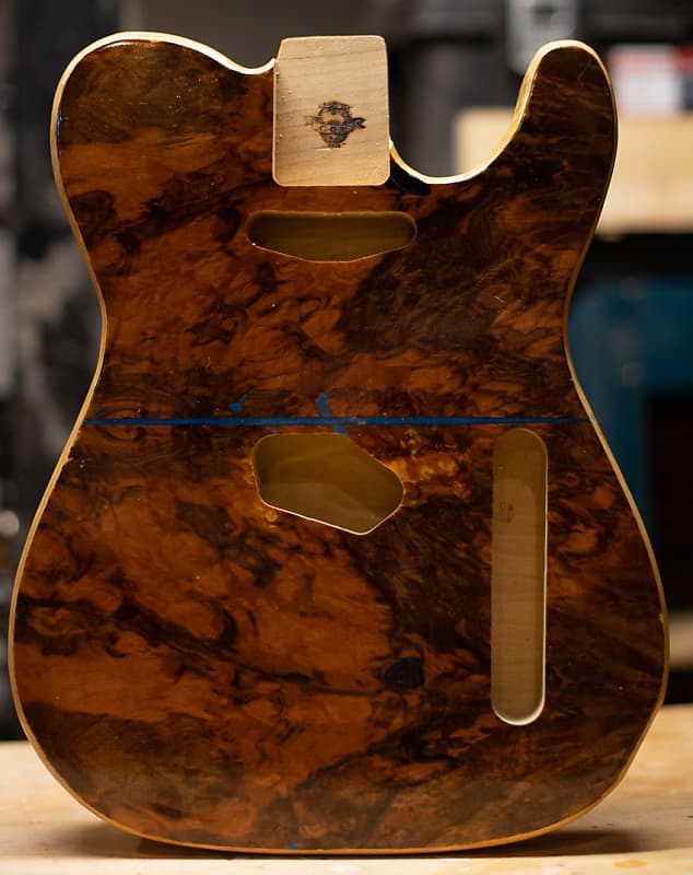 Handmade custom Telecaster Poplar wood w/ Walnut burl | Reverb UK