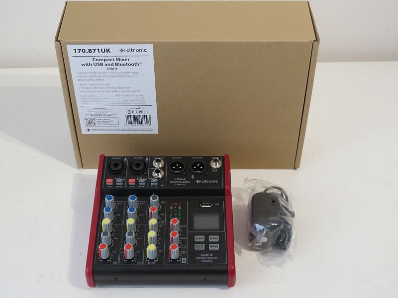 Citronic CSM-4 Compact Mixer with Bluetooth and USB – Mint & | Reverb