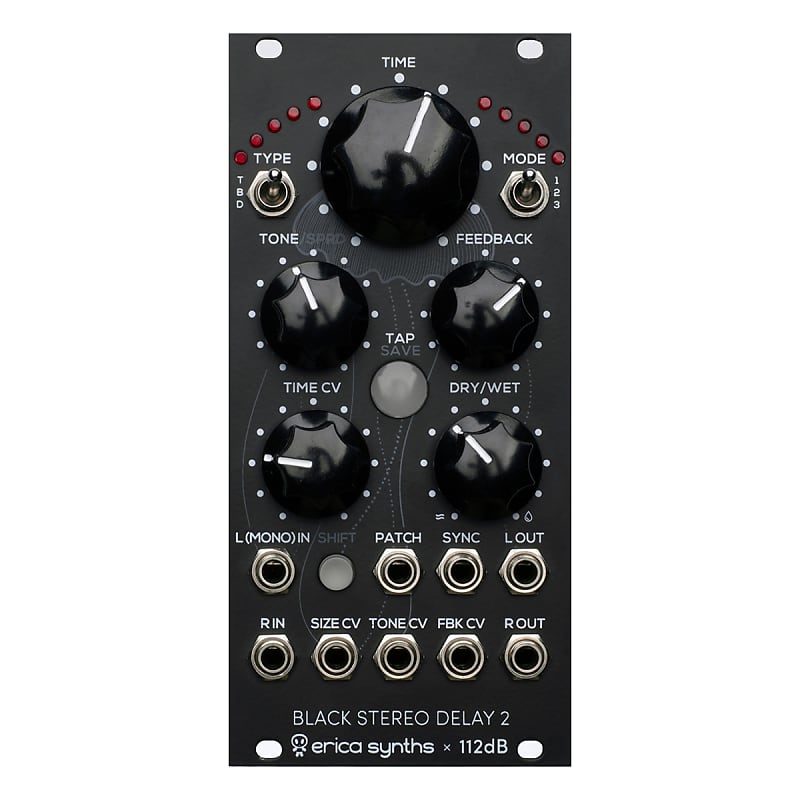 Erica Synths Black Stereo Delay 2 Eurorack Module | Reverb