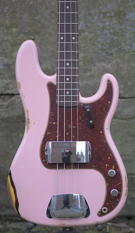 Fender Custom Shop '62 Precision Bass Relic - Shell Pink Over | Reverb