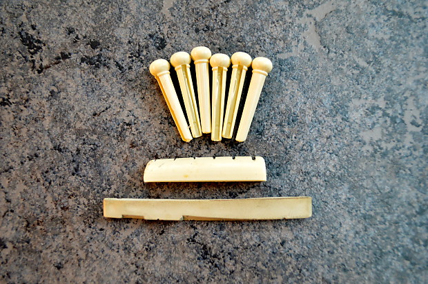 #893 Fender FA100 Acoustic Guitar Saddle Nut & Bridge Pin Set | Reverb