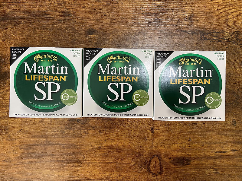 Martin Lifespan SP 10-47 strings MSP7000 extra light 3 sets | Reverb