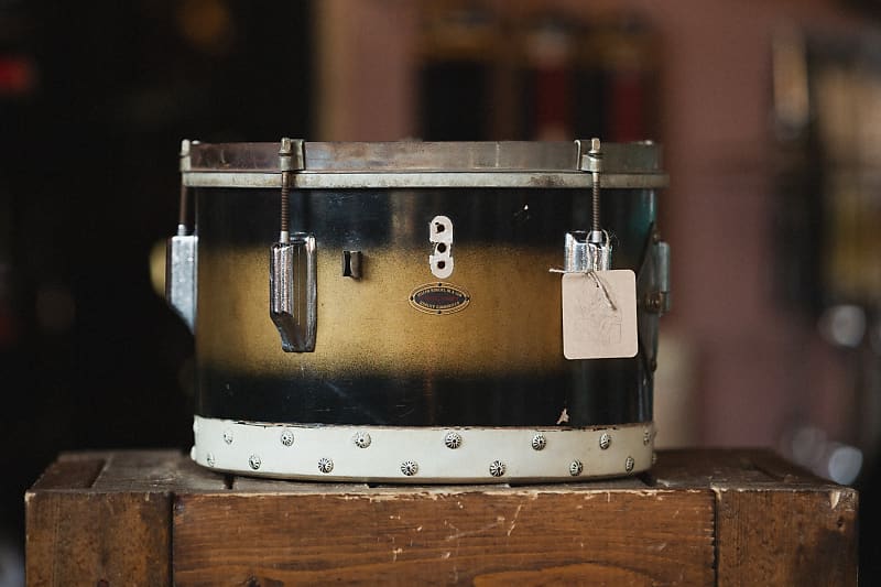 1930s Rogers Tack Bottom Tom in Black & Gold Duco - 8x12 | Reverb