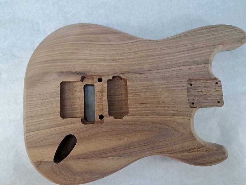 Unfinished Walnut Hxx guitar body - for Fender Strat | Reverb