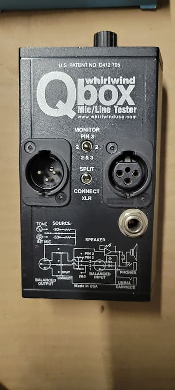 Whirlwind Qbox Mic Line Tester 2010 Black | Reverb