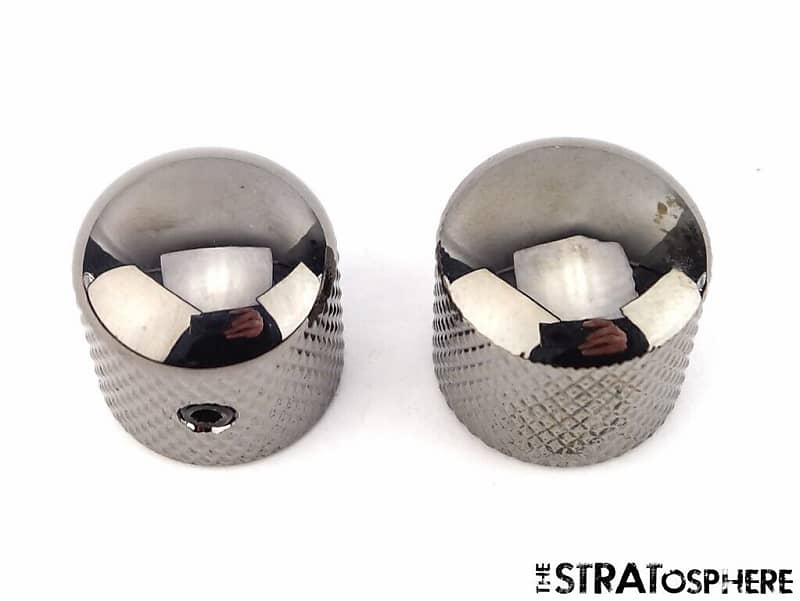 Fender Telecaster Tele Smoked Chrome Dome GUITAR KNOBS, | Reverb