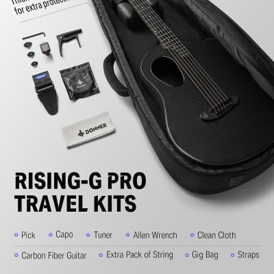 Donner Rising G Pro Carbon Fiber Acoustic Guitar 38" | Reverb