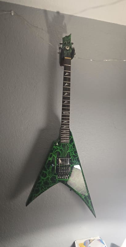 ESP LTD Alexi Green Crackle - Custom Baritone Left-Handed ESP | Reverb